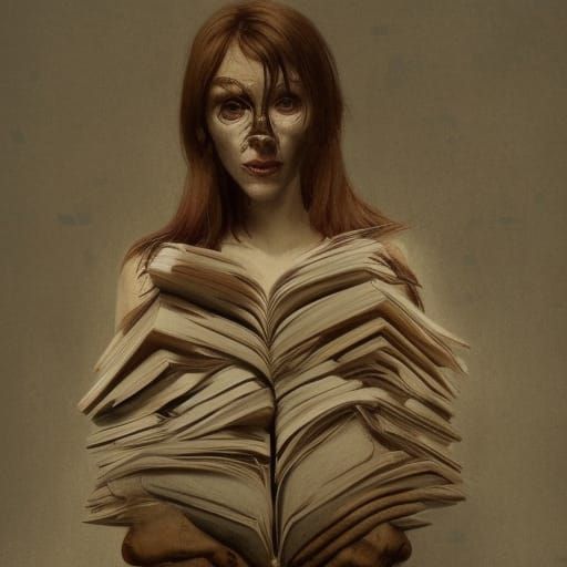 A Human figure Made Of Antique Books and parchment, Scary, Horrifying ...