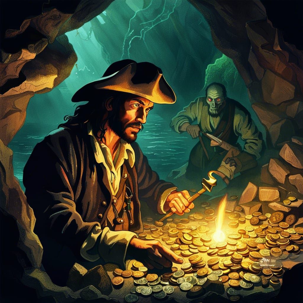 Beautiful book illustration of Treasure Island by Stevenson. Long John ...