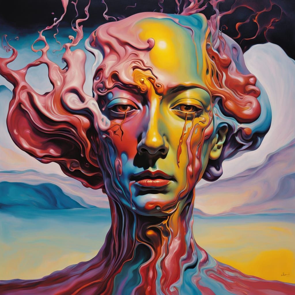 Ethereal Surrealist Masterpiece with Melting Shape... - AI Art