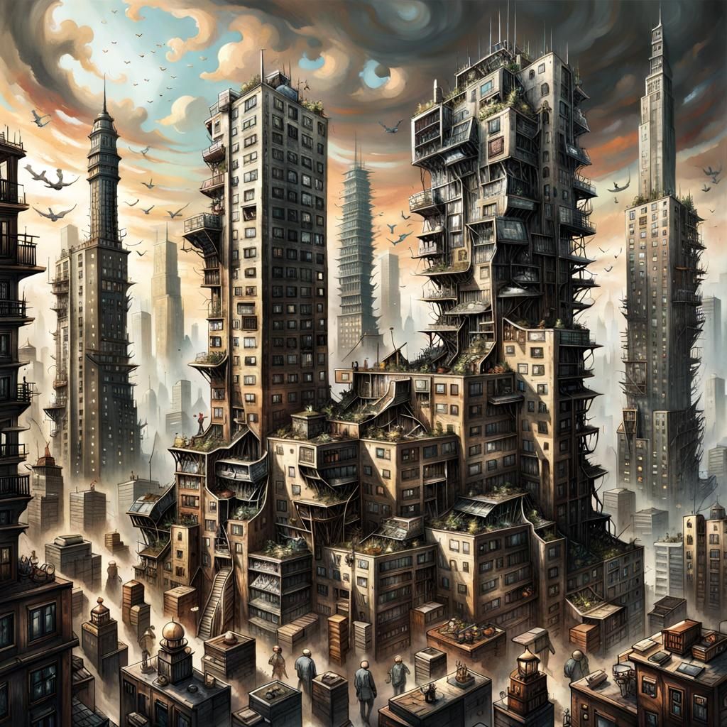 Carefully detailed, realistically arranged high-rise housing, carefully ...