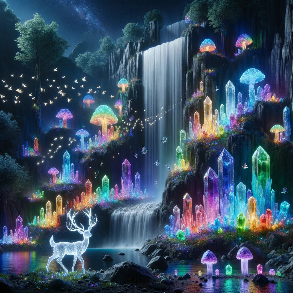 Magical waterfalls - AI Generated Artwork - NightCafe Creator