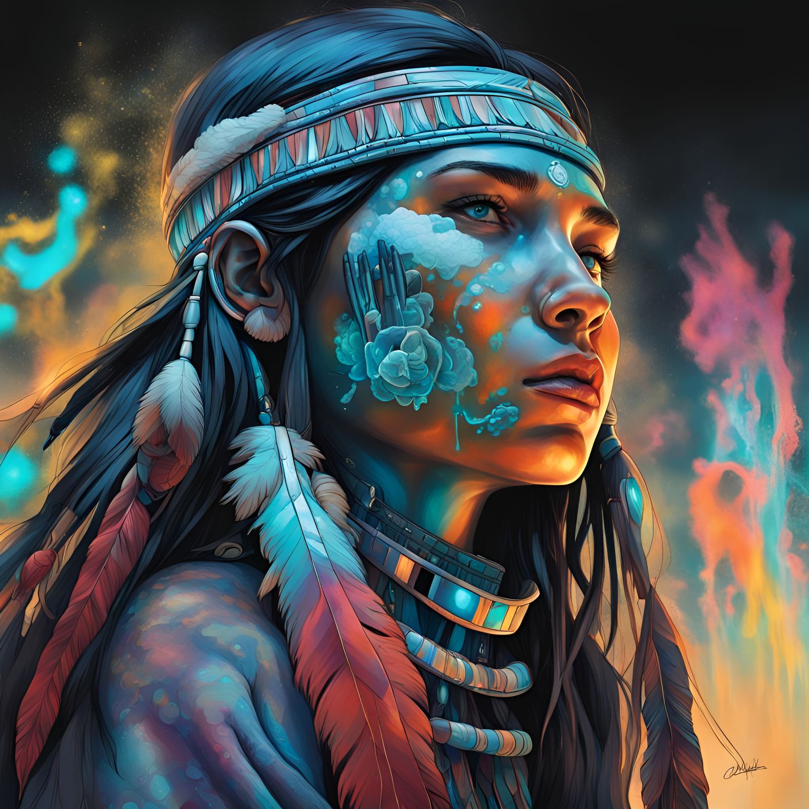 Native American girl - AI Generated Artwork - NightCafe Creator