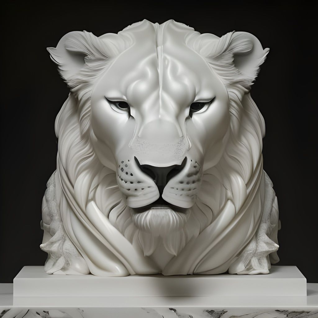 Lioness Head Statue - AI Generated Artwork - NightCafe Creator