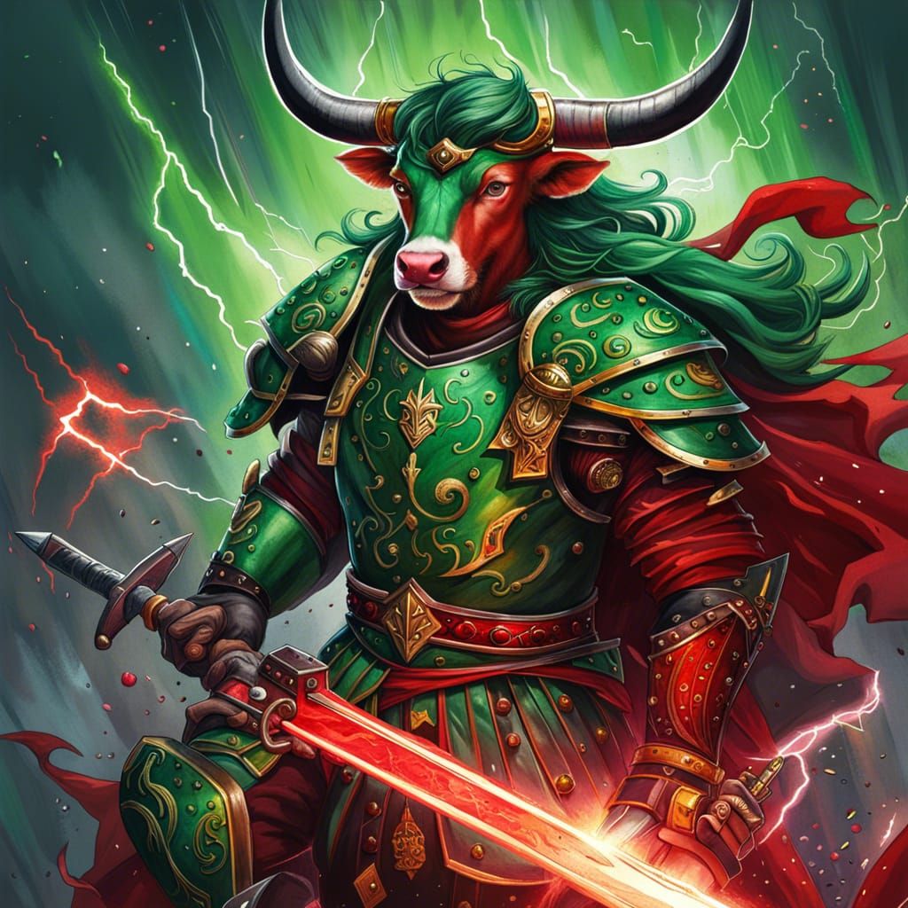 A Green Skinned Cow Roman Soldier - AI Generated Artwork - NightCafe ...
