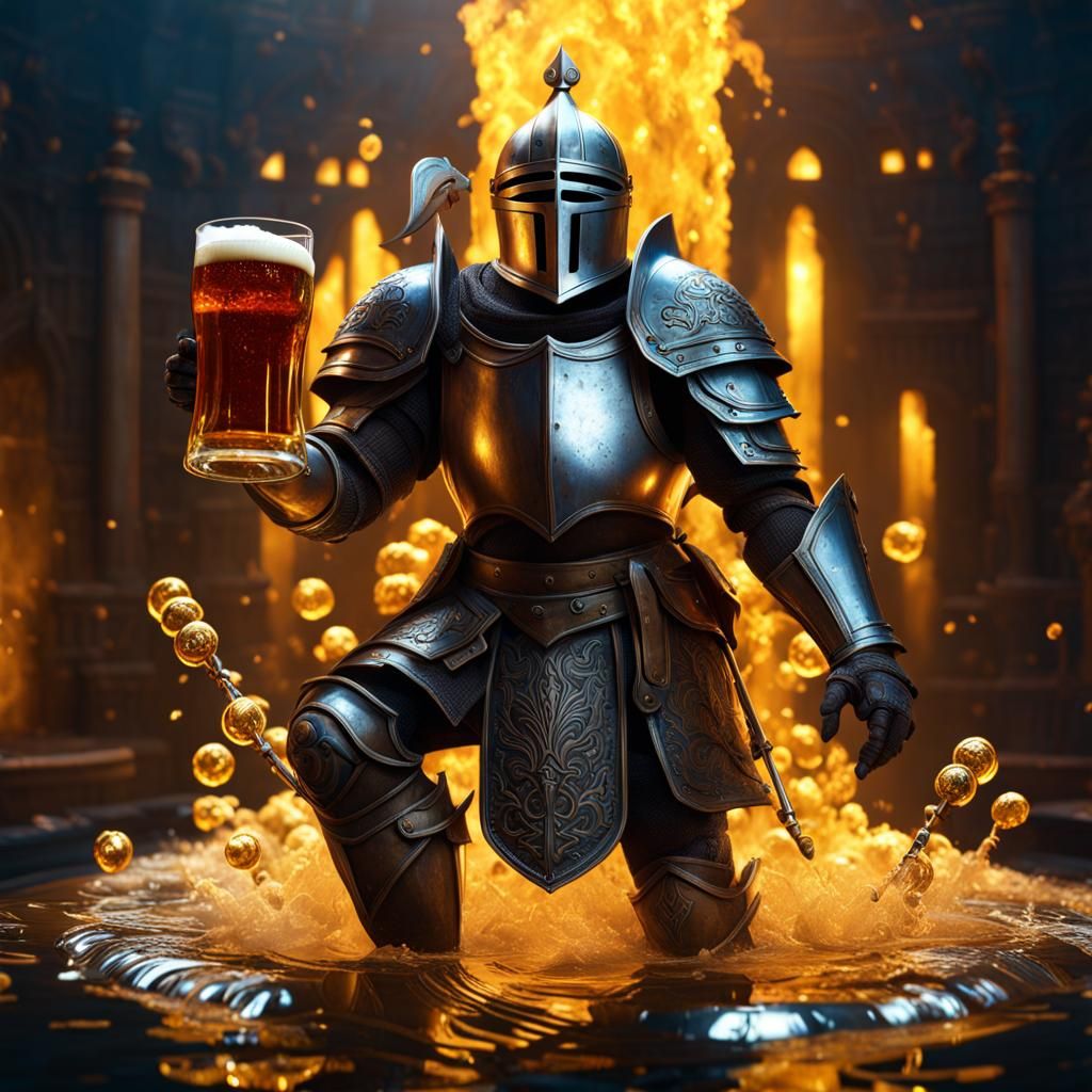 Knight in Beer - AI Generated Artwork - NightCafe Creator