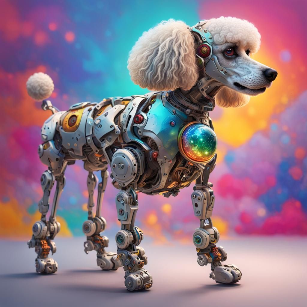 Birth of the Cyborg Poodle Dog - AI Generated Artwork - NightCafe Creator