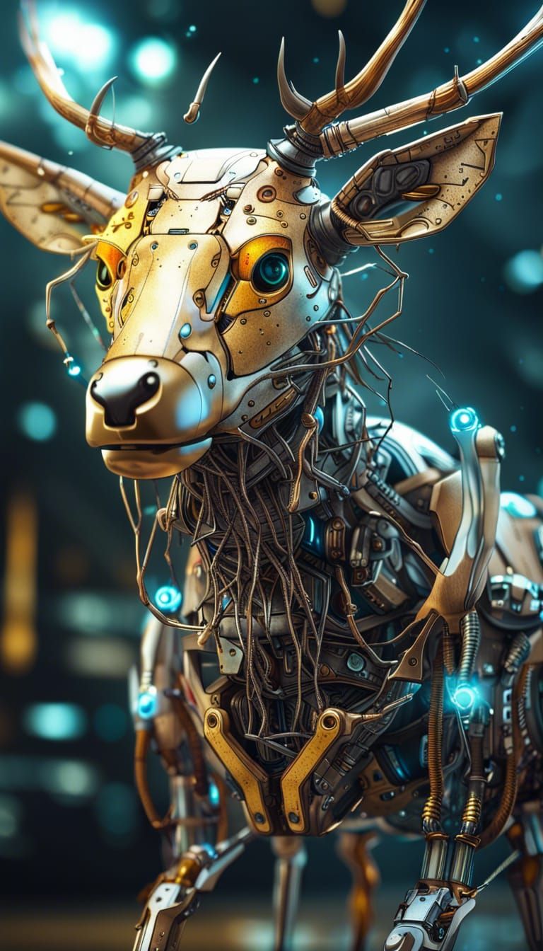 “Cute robot Elk”, intricate close-up HD octane photograph, by Artgerm ...