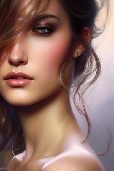 A realistic portrait of a pretty woman. - AI Generated Artwork ...
