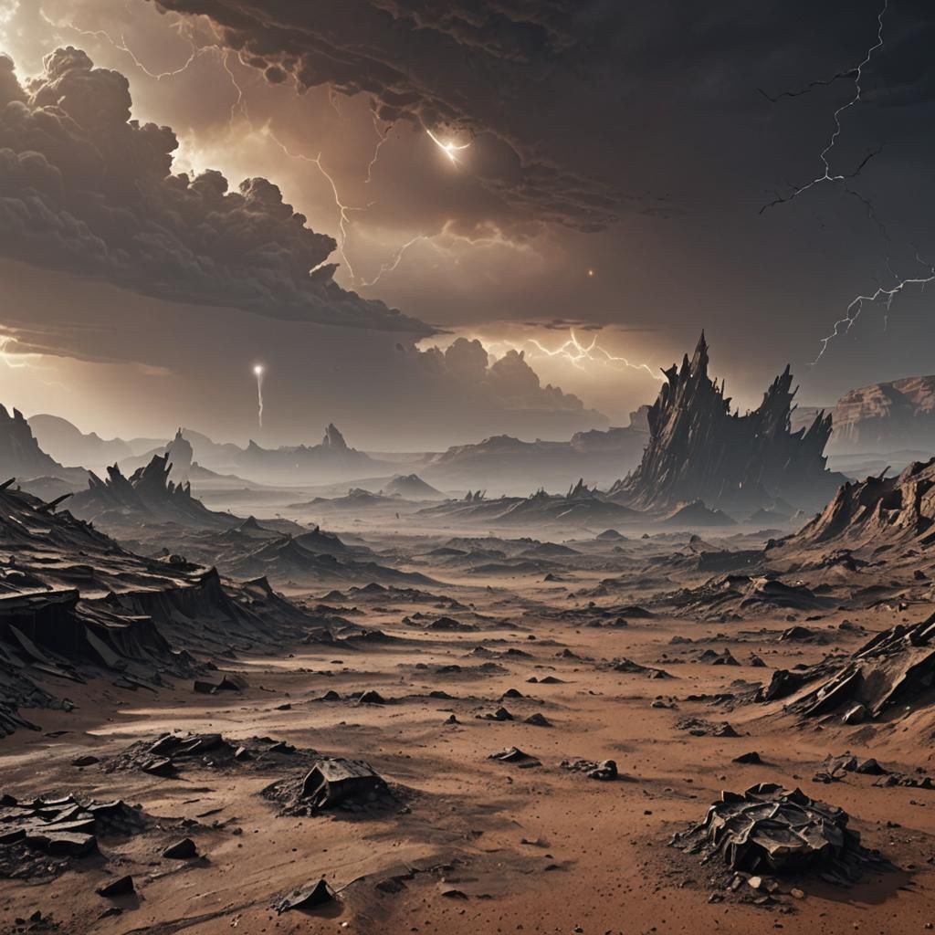 A desolate planet ravaged by storms. No signs of life except the small ...