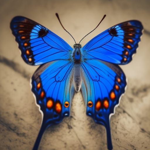 A beautiful blue butterfly. Professional photography, bokeh, natural ...