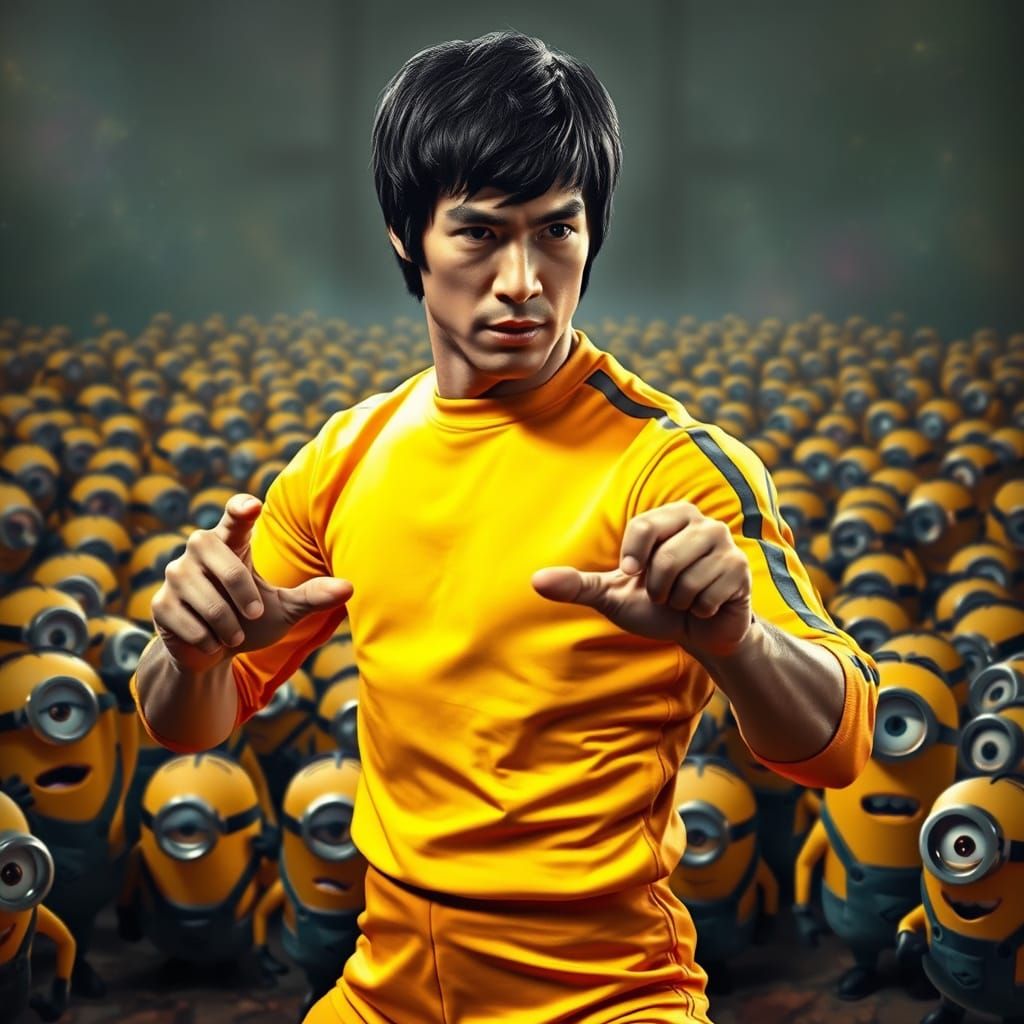 Bruce Lee vs Minions - Bruce Lee vs Minions in Hyperrealisti...