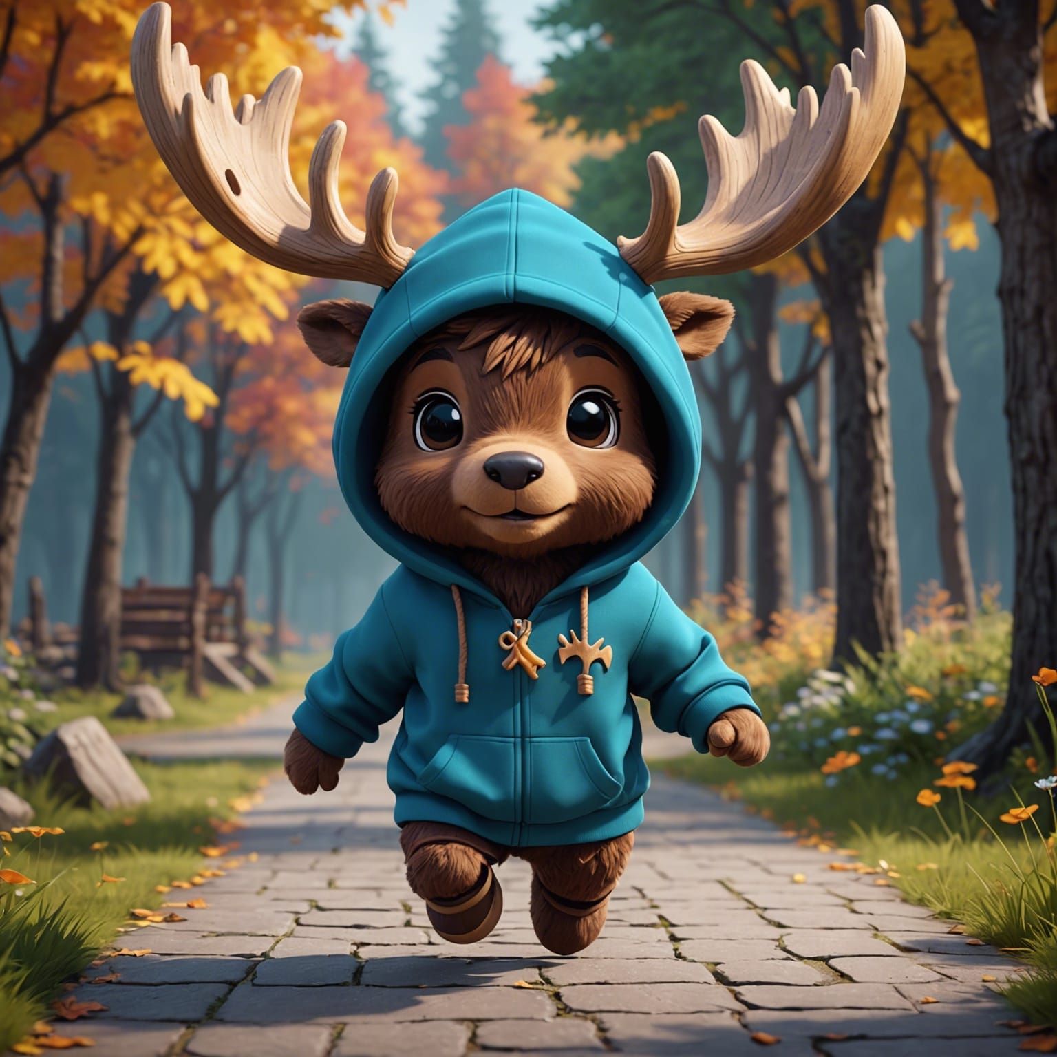 Cute Chibi Moose - AI Generated Artwork - NightCafe Creator