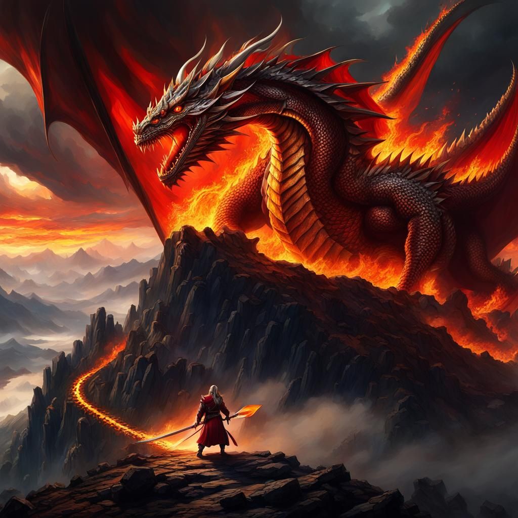 Colossal fire 🔥 breathing dragon - AI Generated Artwork - NightCafe Creator