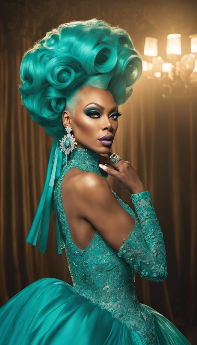Rupaul's Drag Race, candidate in turquoise - AI Generated Artwork ...
