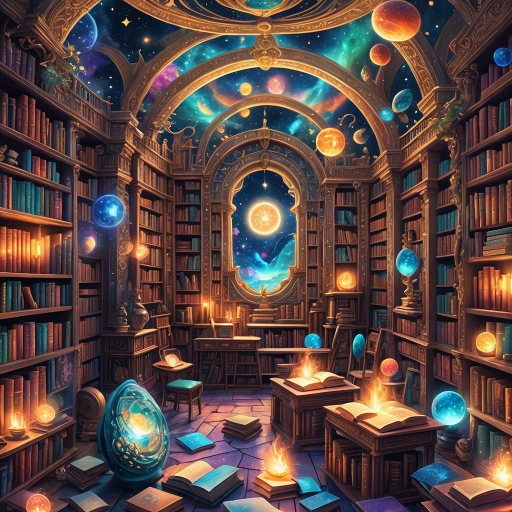 Enchanted Library - AI Generated Artwork - NightCafe Creator