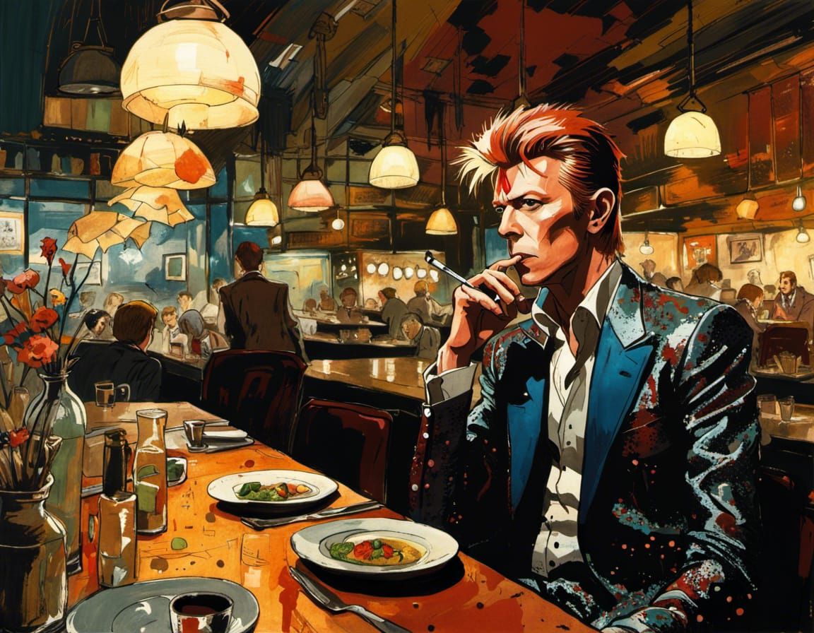 Food critic David Bowie - AI Generated Artwork - NightCafe Creator