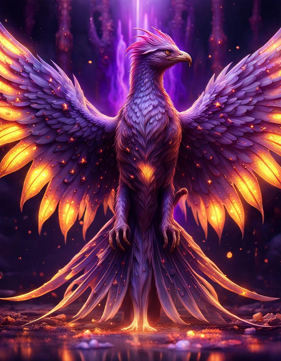 Purple Phoenix - Purple Phoenix in Dark Fantasy Concept Art