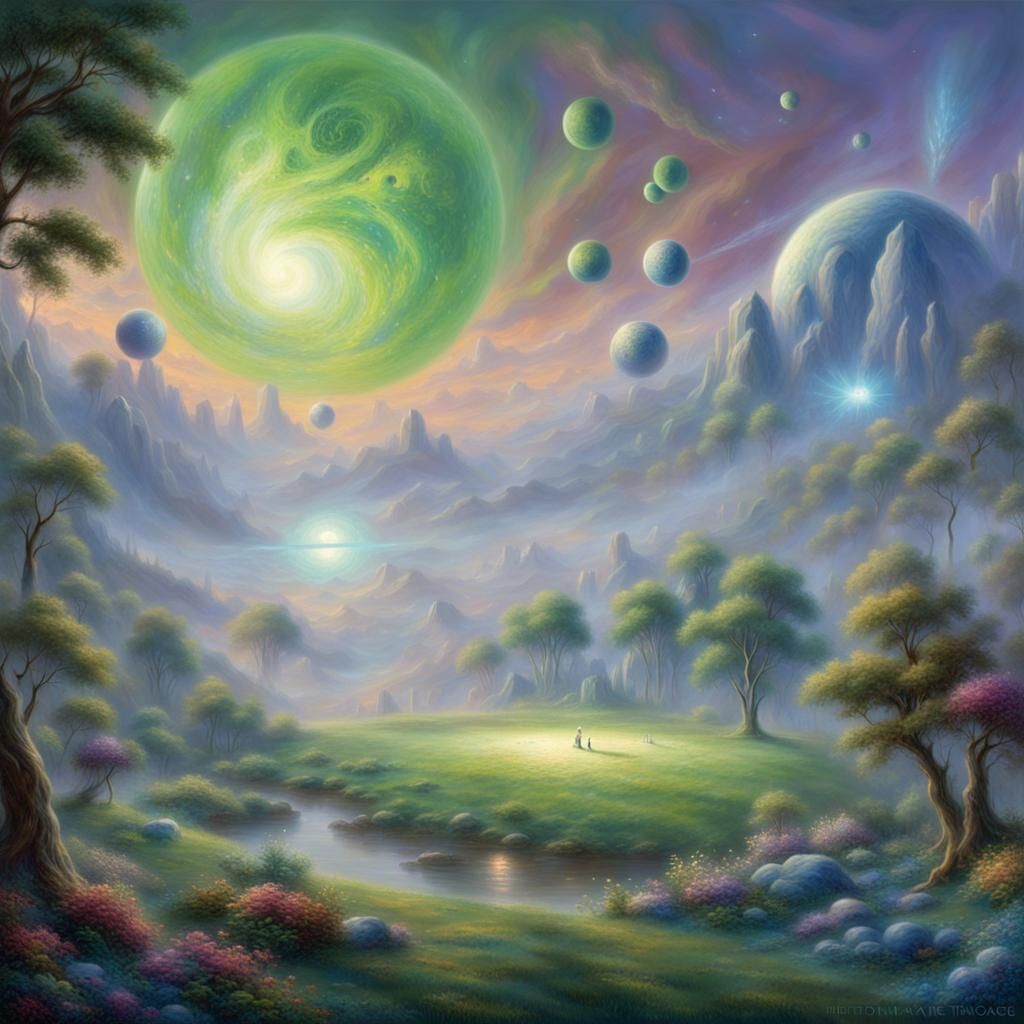 depict a cosmic baseball game out in the galaxy with planets as the ...