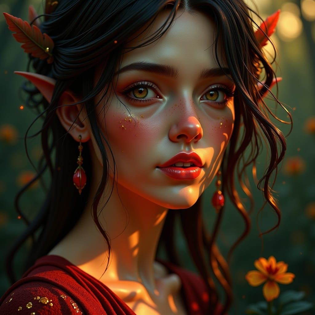 Beautiful Elven face kissed by the sun.
