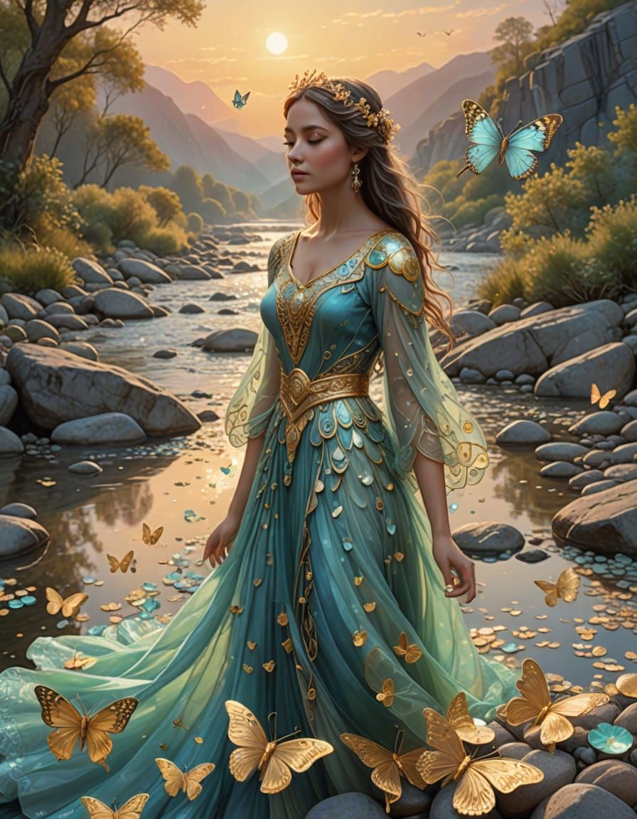 Personification of Serenity - Whimsical Goddess of Peace in...