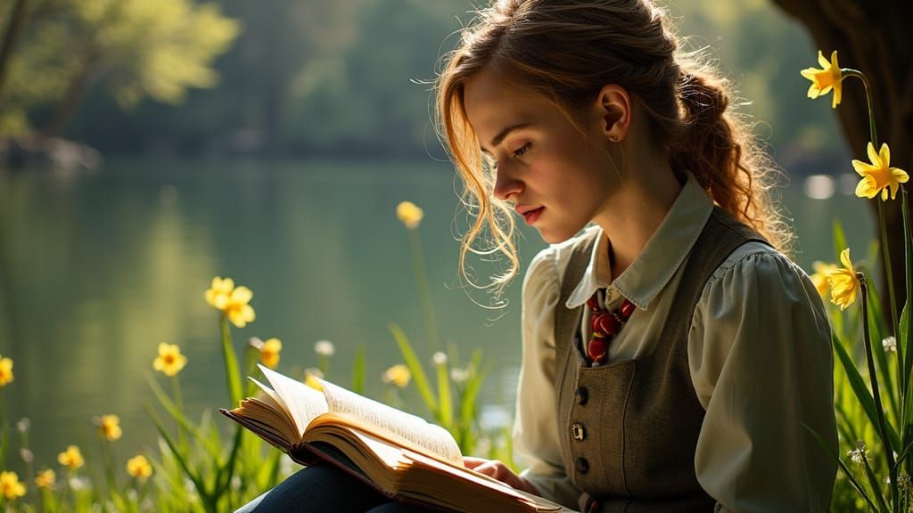 Hermione reading a Magic book - Hermione Granger in Whimsica...