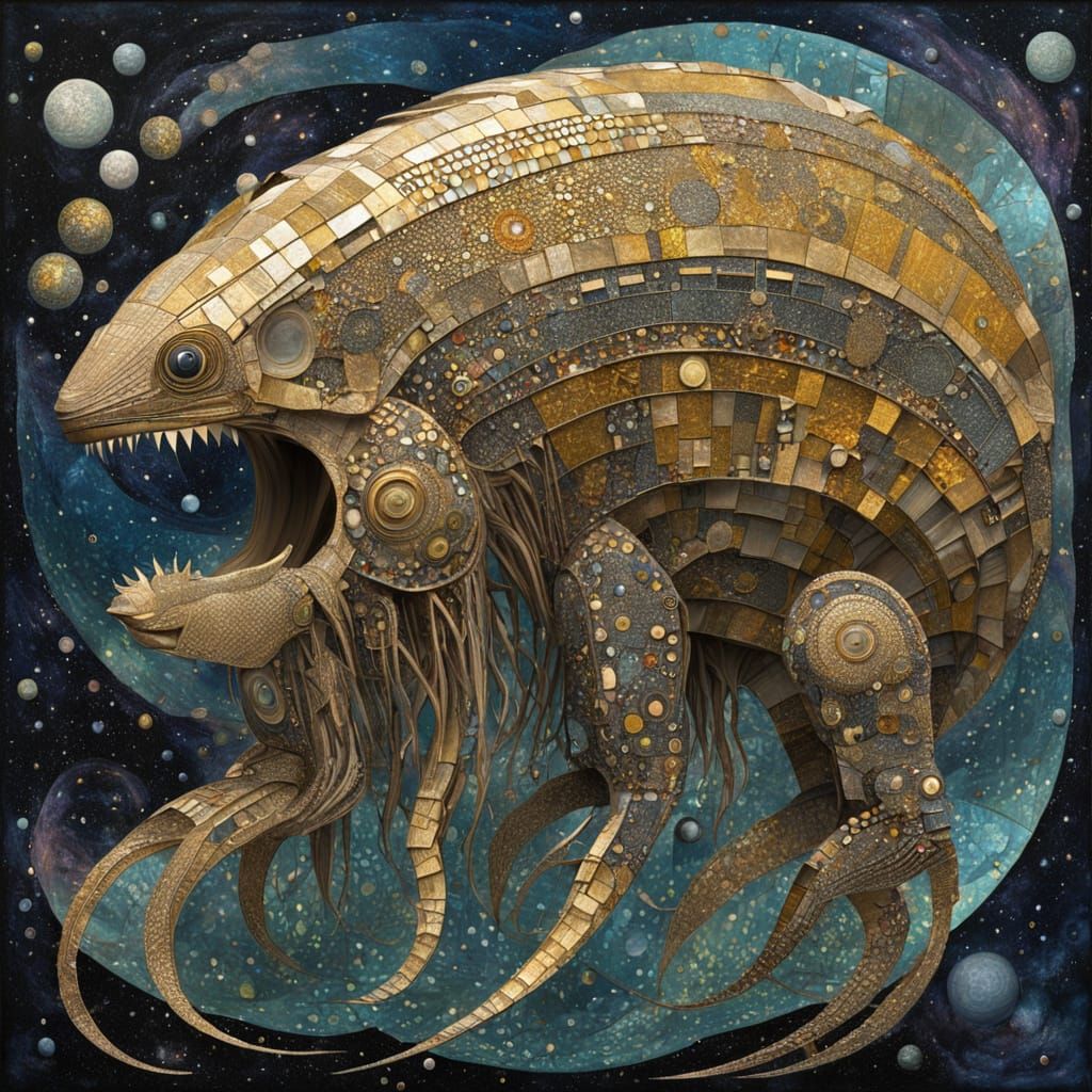 Psychedelic Art Deco Lifeform from the Burgess Sha... - AI Art