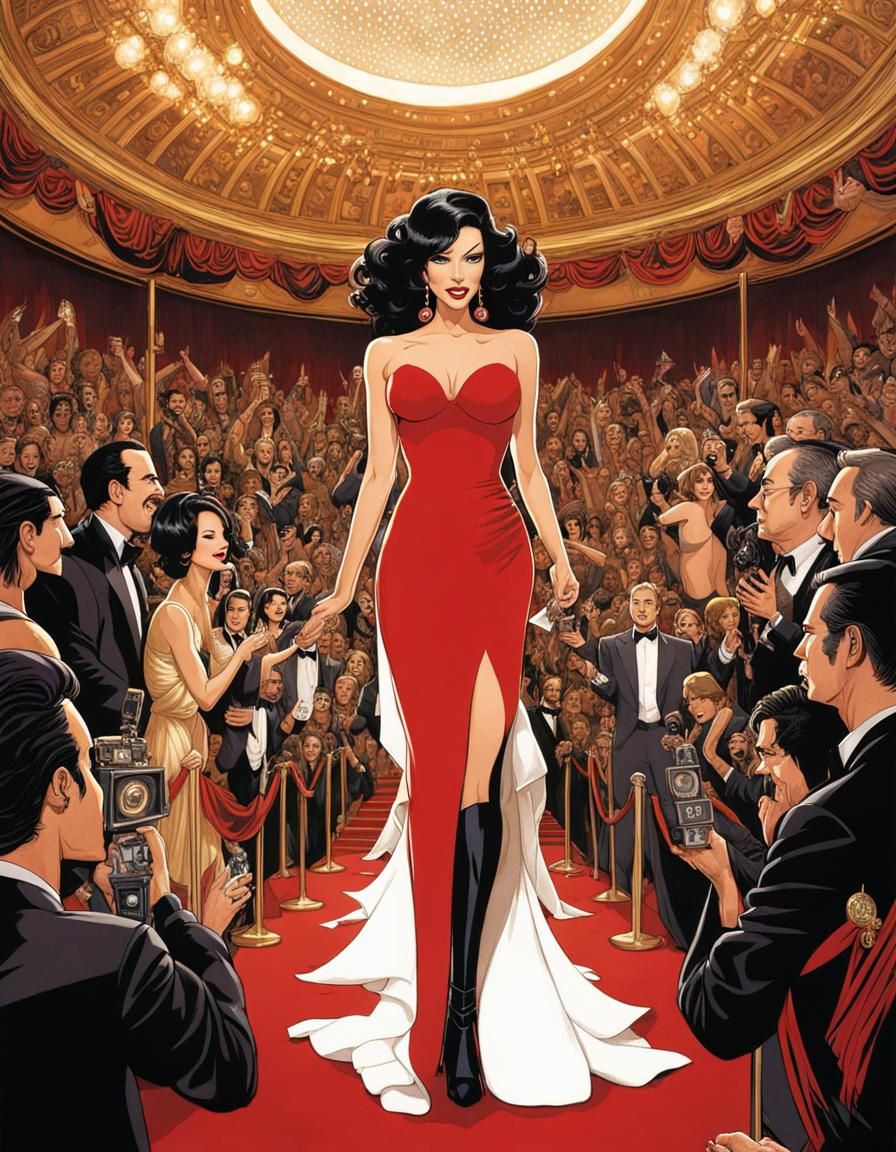 Illustrations capturing the excitement and atmosphere of a star-studded ...