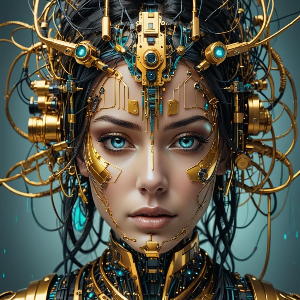 Human Meets Technology - AI Generated Artwork - NightCafe Creator