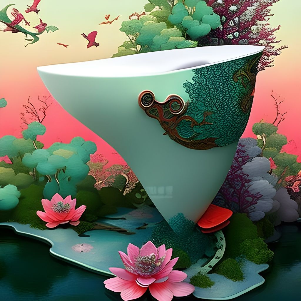 Koi pond urinal - AI Generated Artwork - NightCafe Creator
