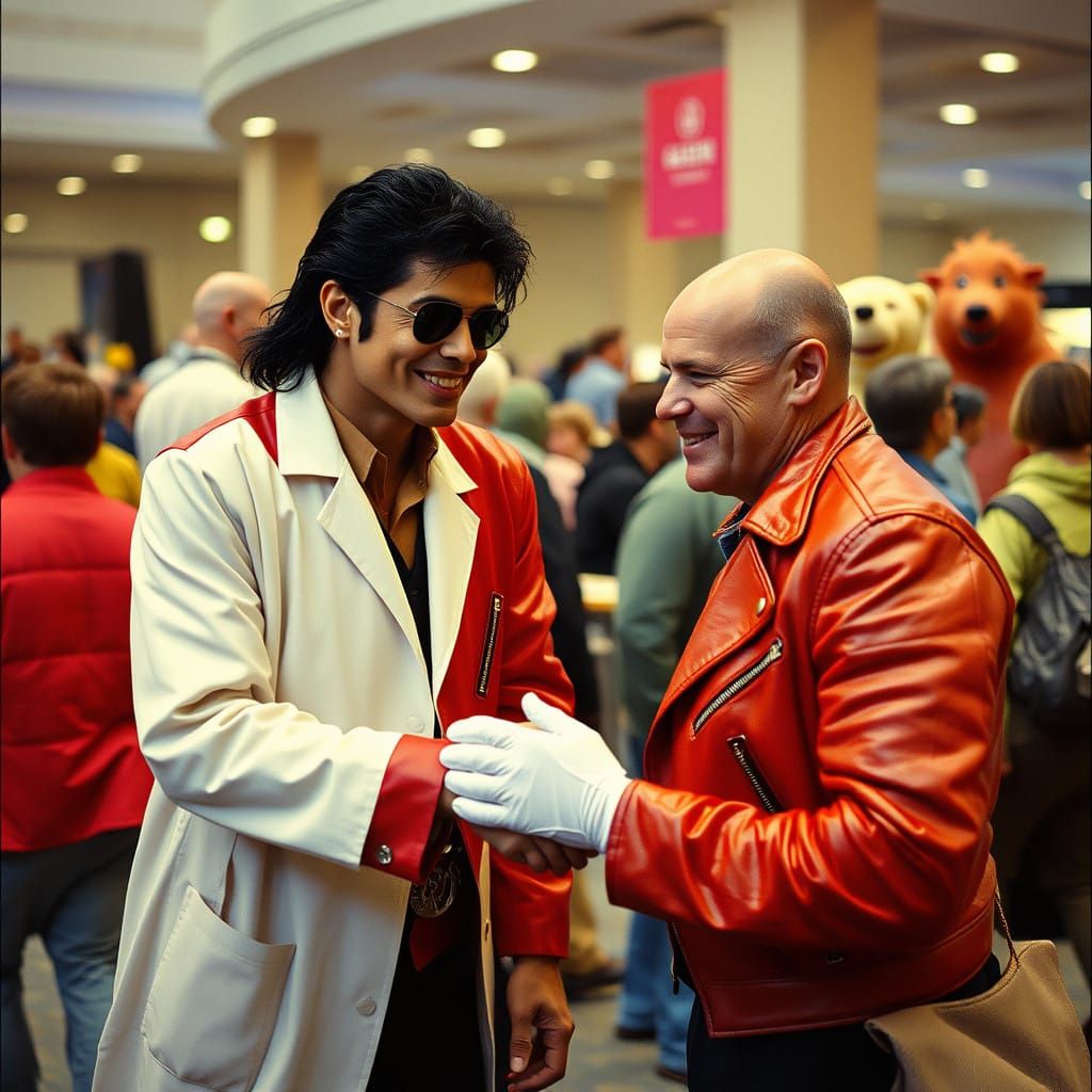 Michael Jackson visits a Furry Convention he shakes and with an man ...