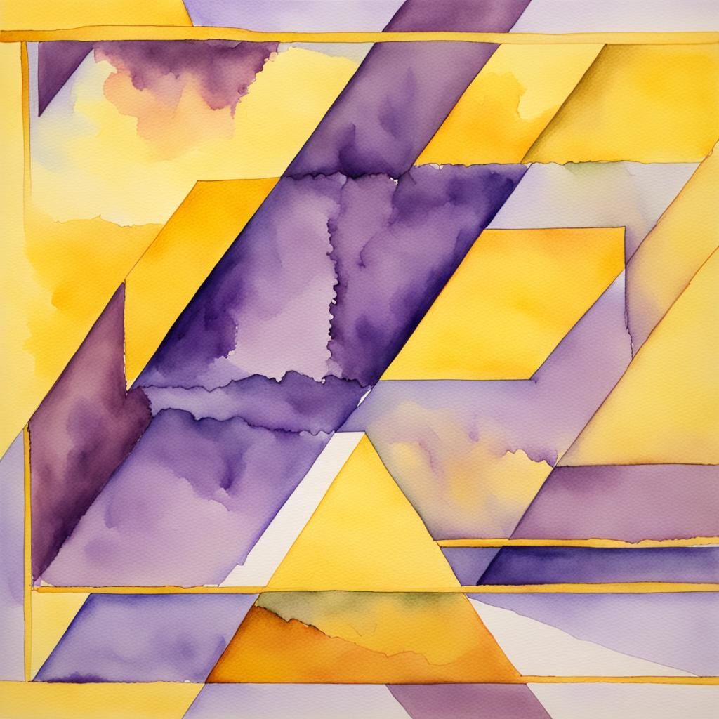 watercolor, angles, complementary colors, yellow and purple - AI ...
