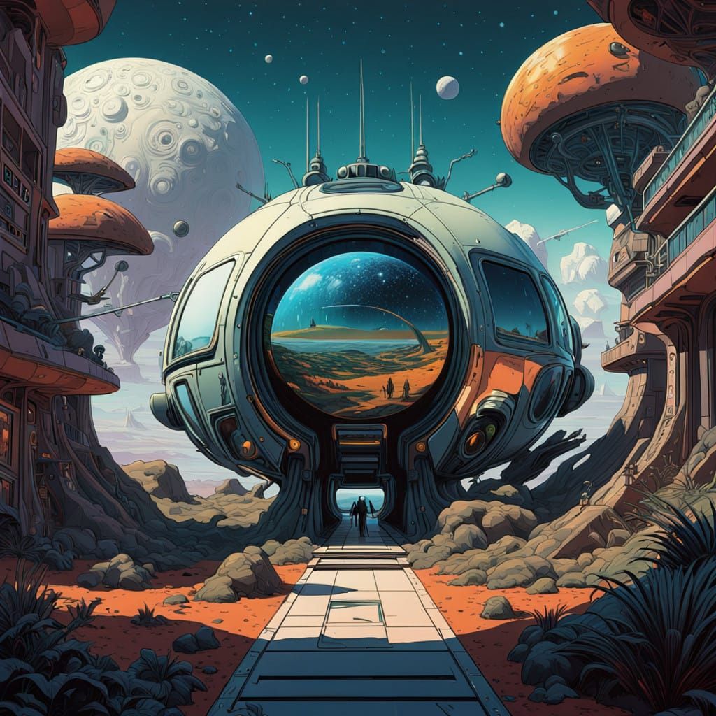 Surreal Infinity Portal in Cyberpunk Style - AI Art