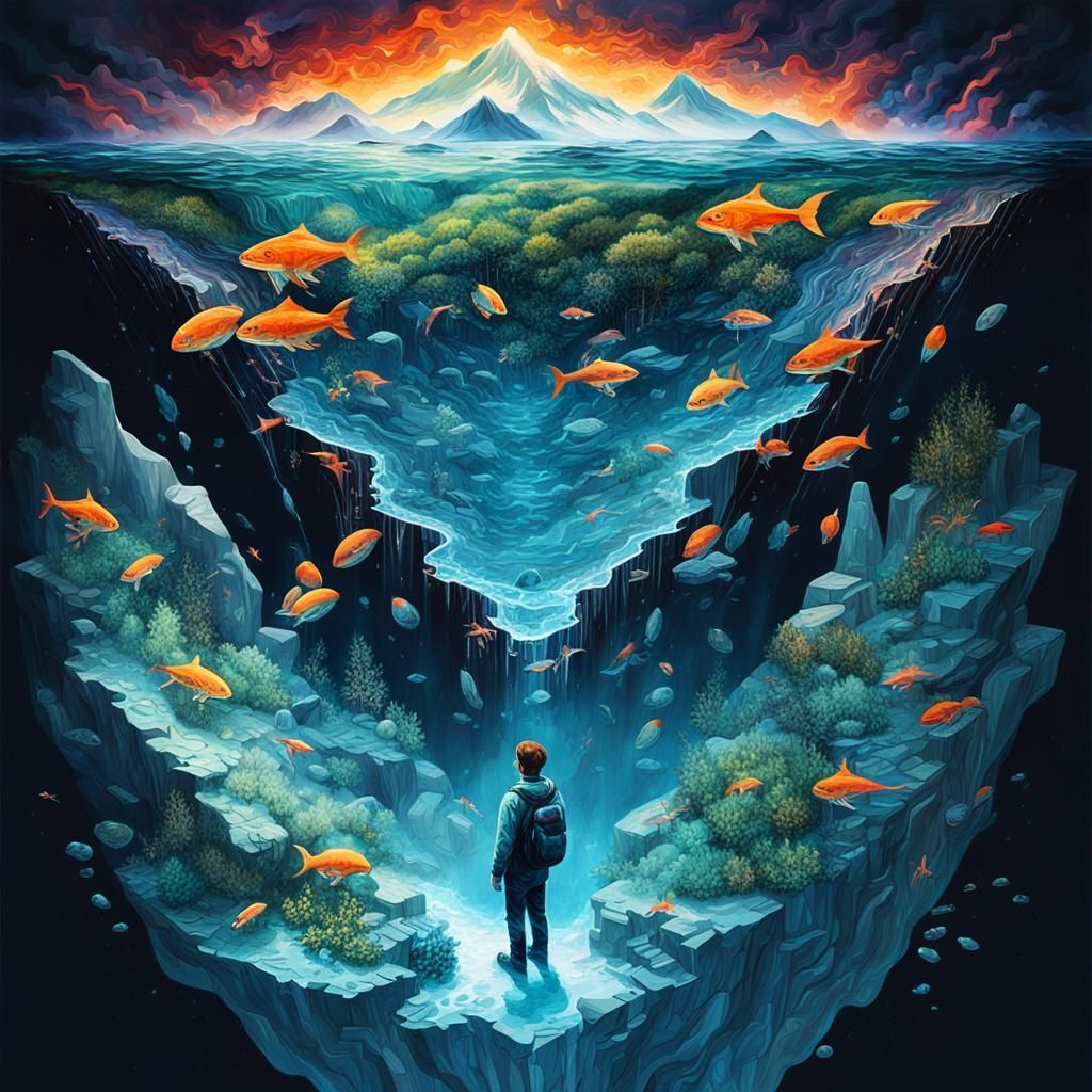 ((ISOMETRIC VIEW DOUBLE EXPOSURE)) :: forming inside a luminous bio ...