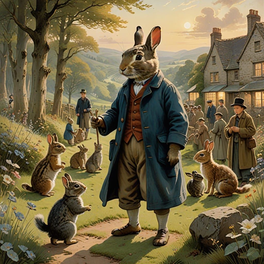 The Lord Teaches Devotees in a Golden Light - AI Art