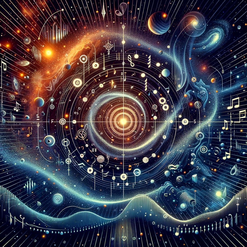 Cosmic Harmonies Unite Elemental Scales in Grand M... - AI Art