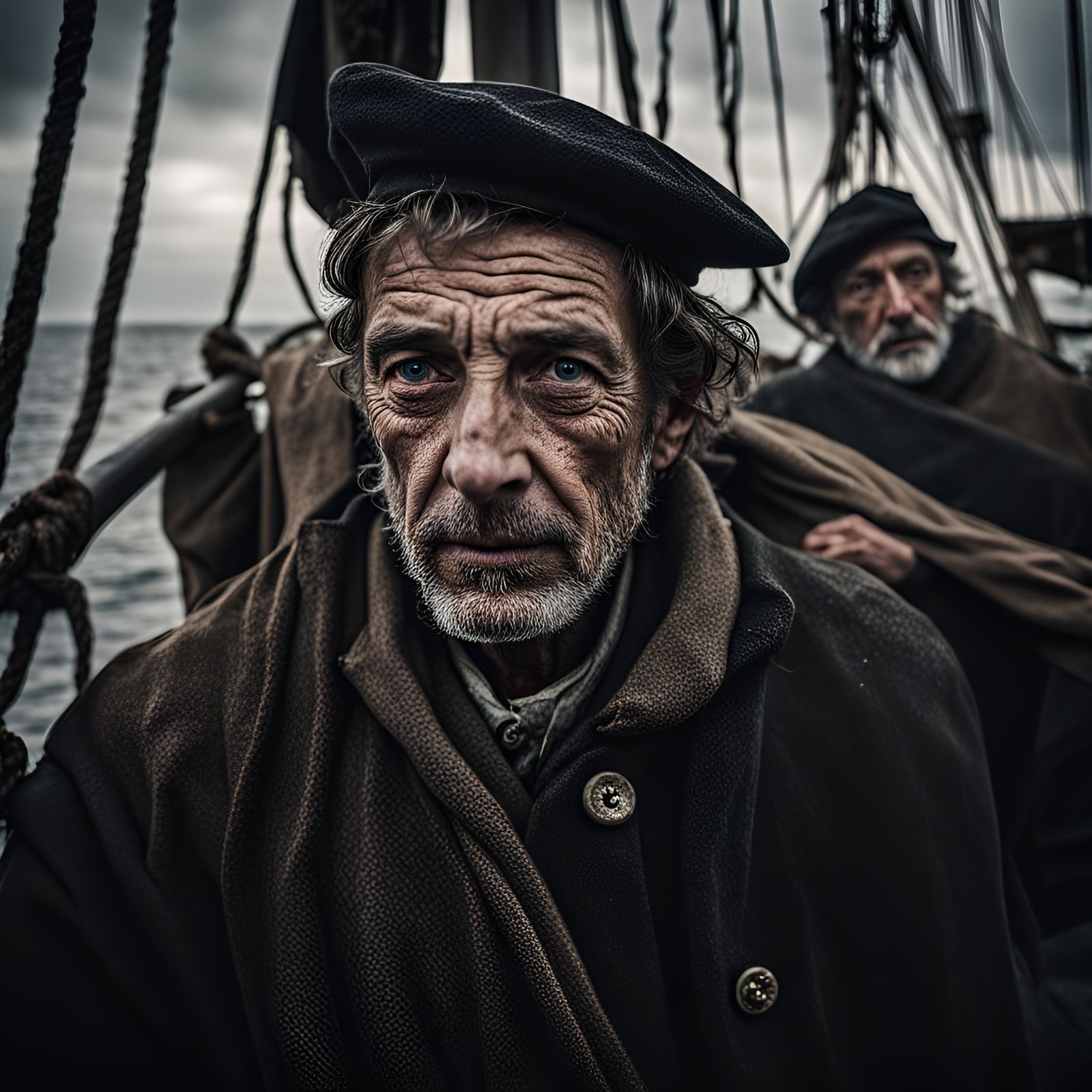 15th century seamen on their sailing ship. - AI Generated Artwork ...