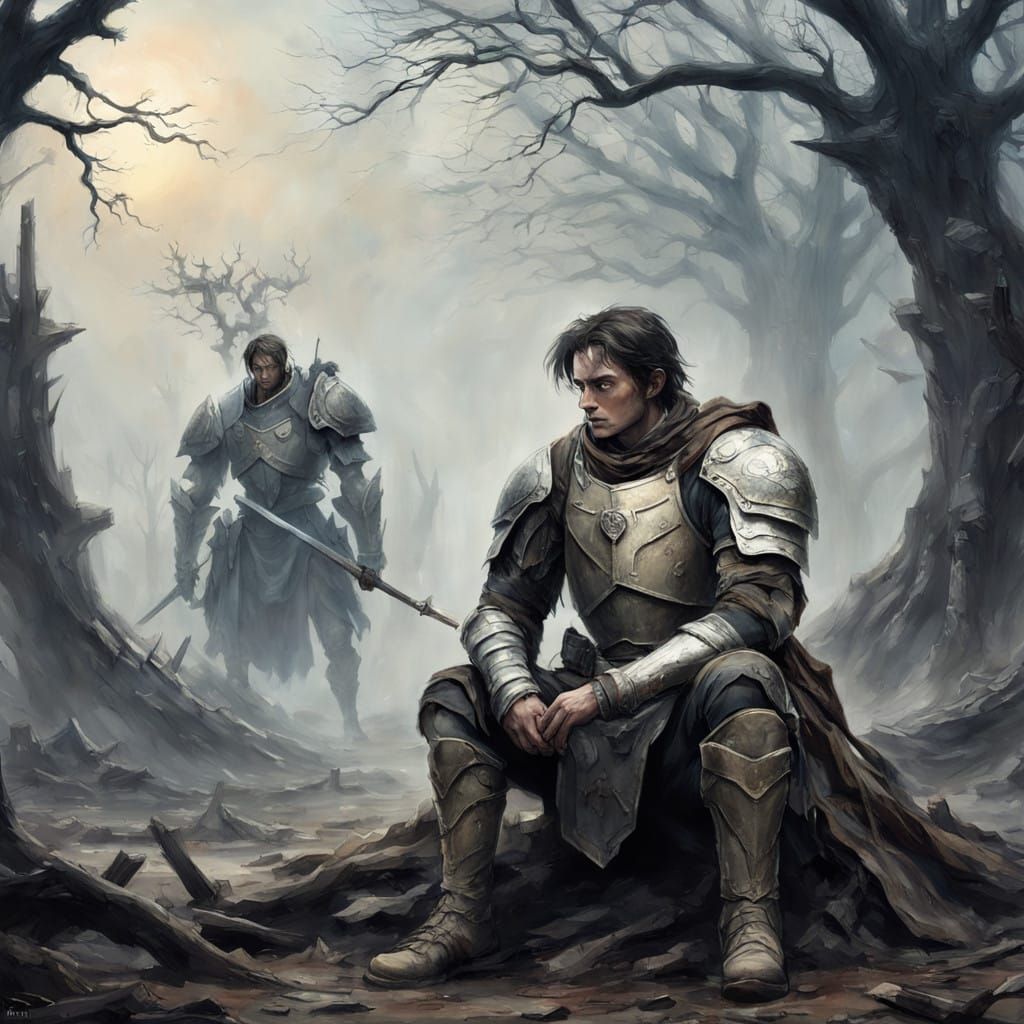 War-Weary Soldier Finds Solace in Radiant Woman's ... - AI Art