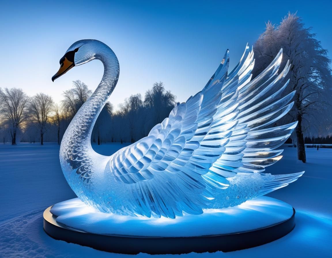 Ice Swan - AI Generated Artwork - NightCafe Creator
