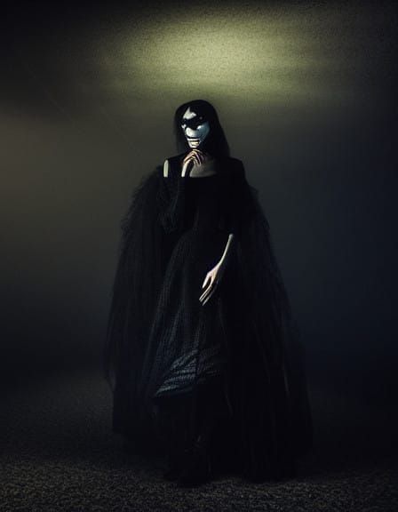 Ethereal Goth Model in Dystopian Dreamscape - AI Art