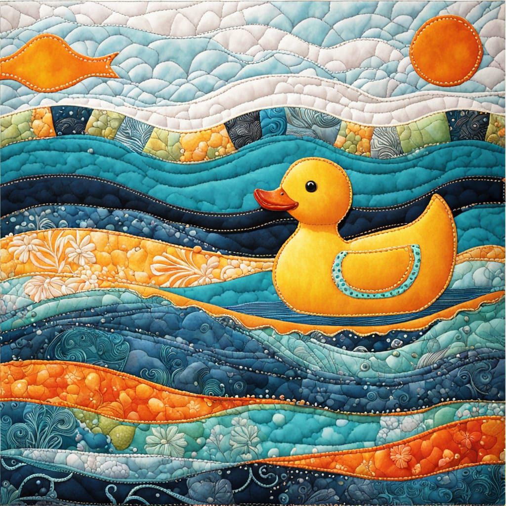 Quilting: Rubber duck - Quilting: Rubber duck