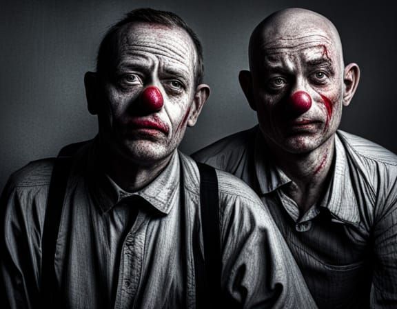 Depressed, Filthy Clowns V - AI Generated Artwork - NightCafe Creator