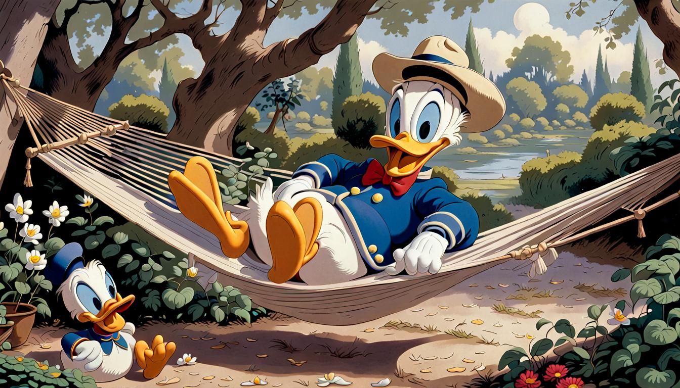 Donald Duck in vacation - AI Generated Artwork - NightCafe Creator