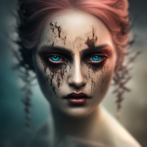 Ghostly Undead Siren in Ethereal Darkness - AI Art