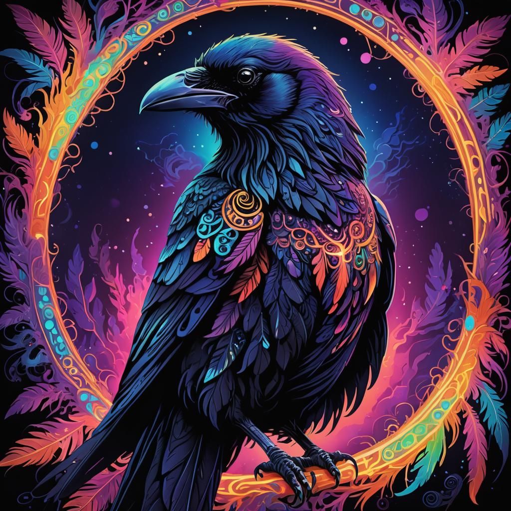 Glowing Raven - AI Generated Artwork - NightCafe Creator