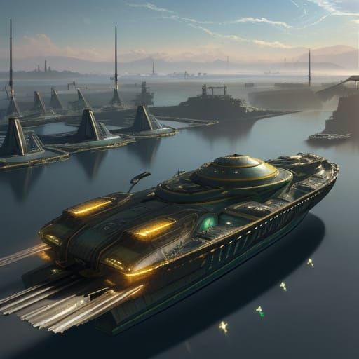 Solar-Powered Tank in Retro-Futuristic Cityscape - AI Art