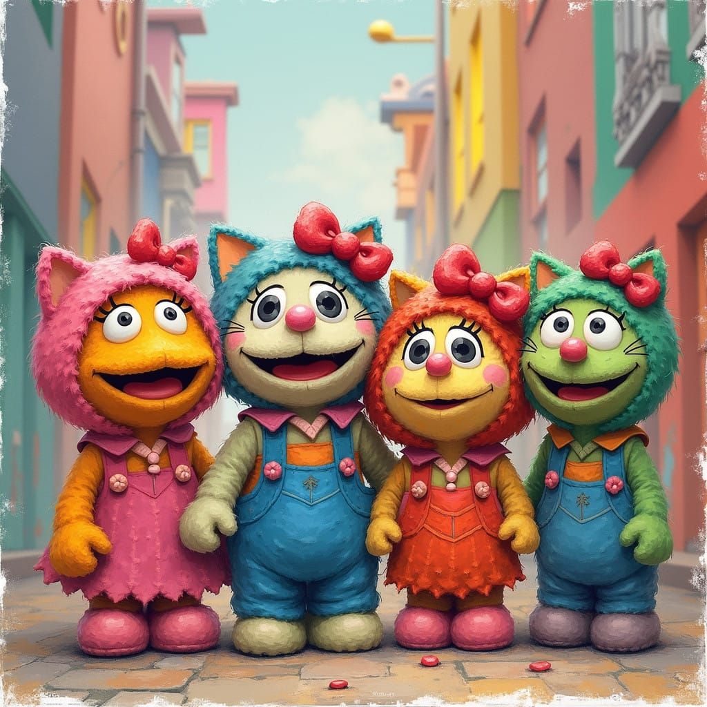 Hello Kitty muppets - Muppets in Whimsical Hello Kitty Costu...