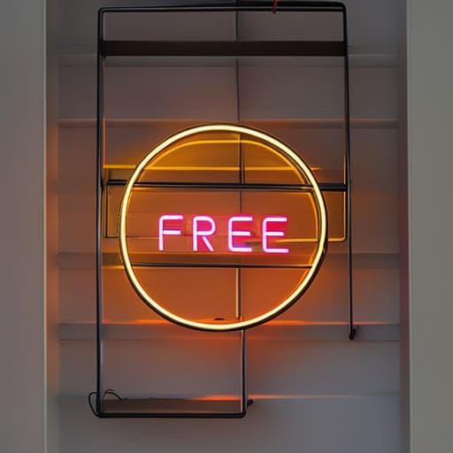Neon sign, FREE or FREE or FREE - AI Generated Artwork - NightCafe Creator