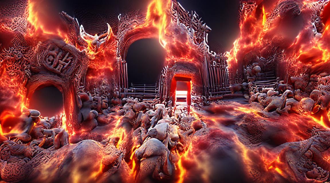 Gate to hell 8K 3D Unreal Engine Behance HD - AI Generated Artwork ...