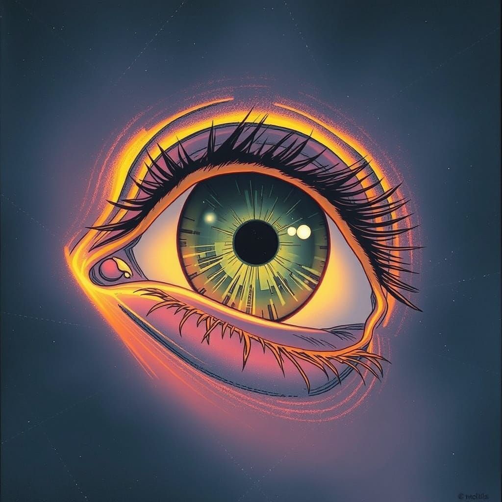 glowing eye, by moebius - Cyberpunk Eye of Enlightenment