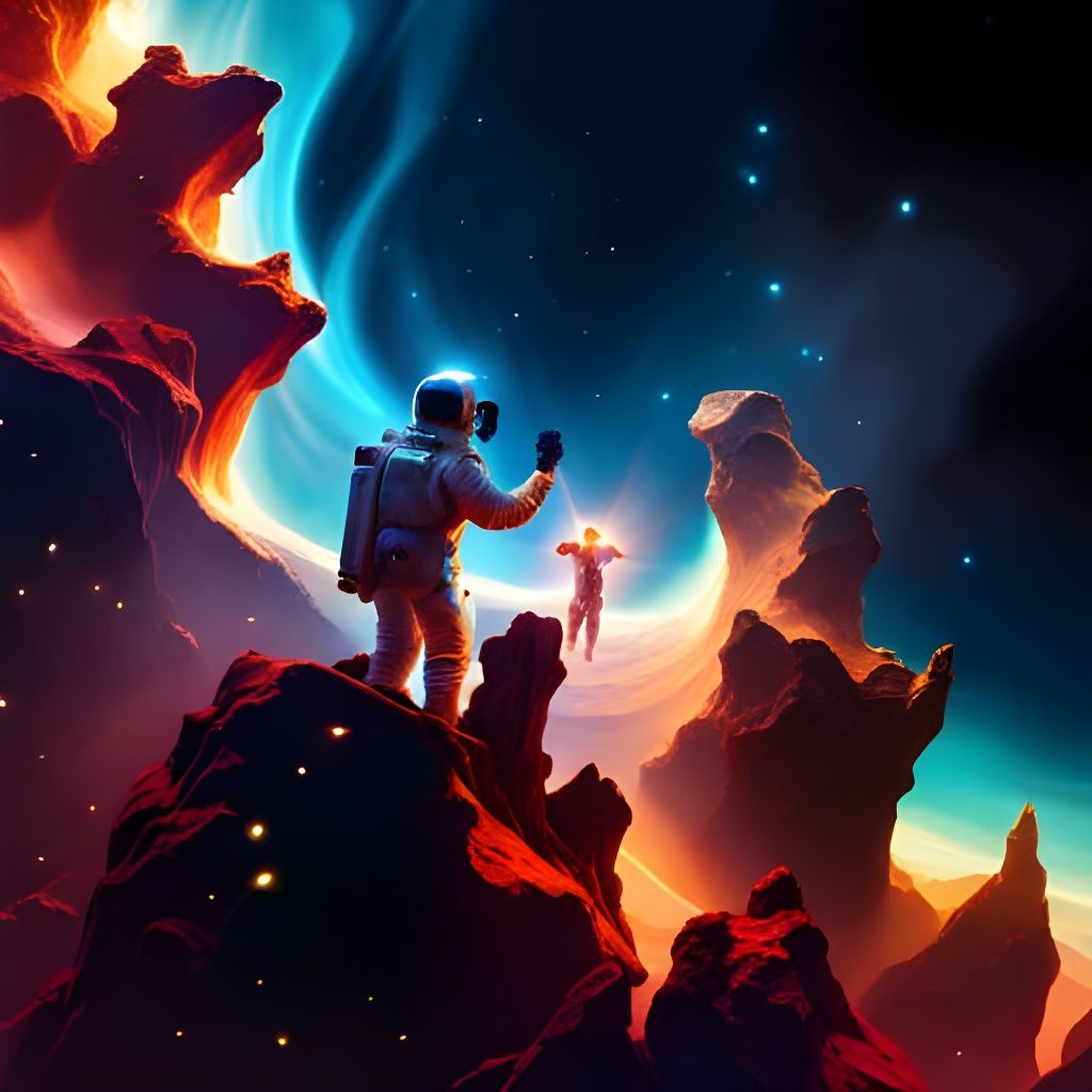 meeting in space - AI Generated Artwork - NightCafe Creator